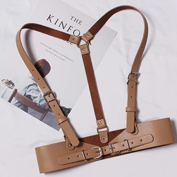 Boutique | Accessories | Waist Body Chain Black Leather Goth Belt ...